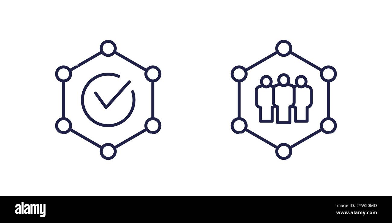 Company core values outline icons hi-res stock photography and images ...