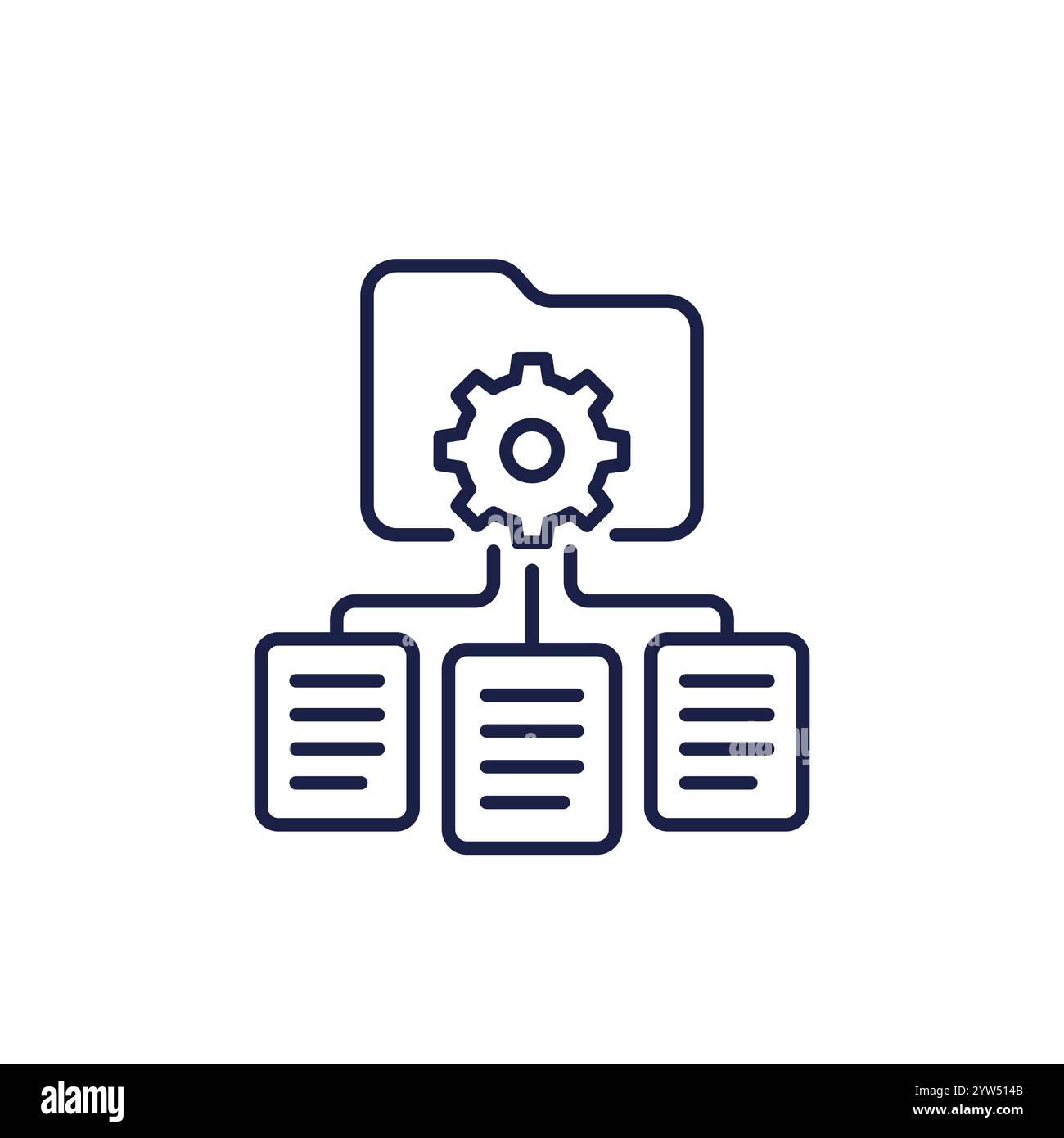data management line icon, manage documents vector Stock Vector Image ...