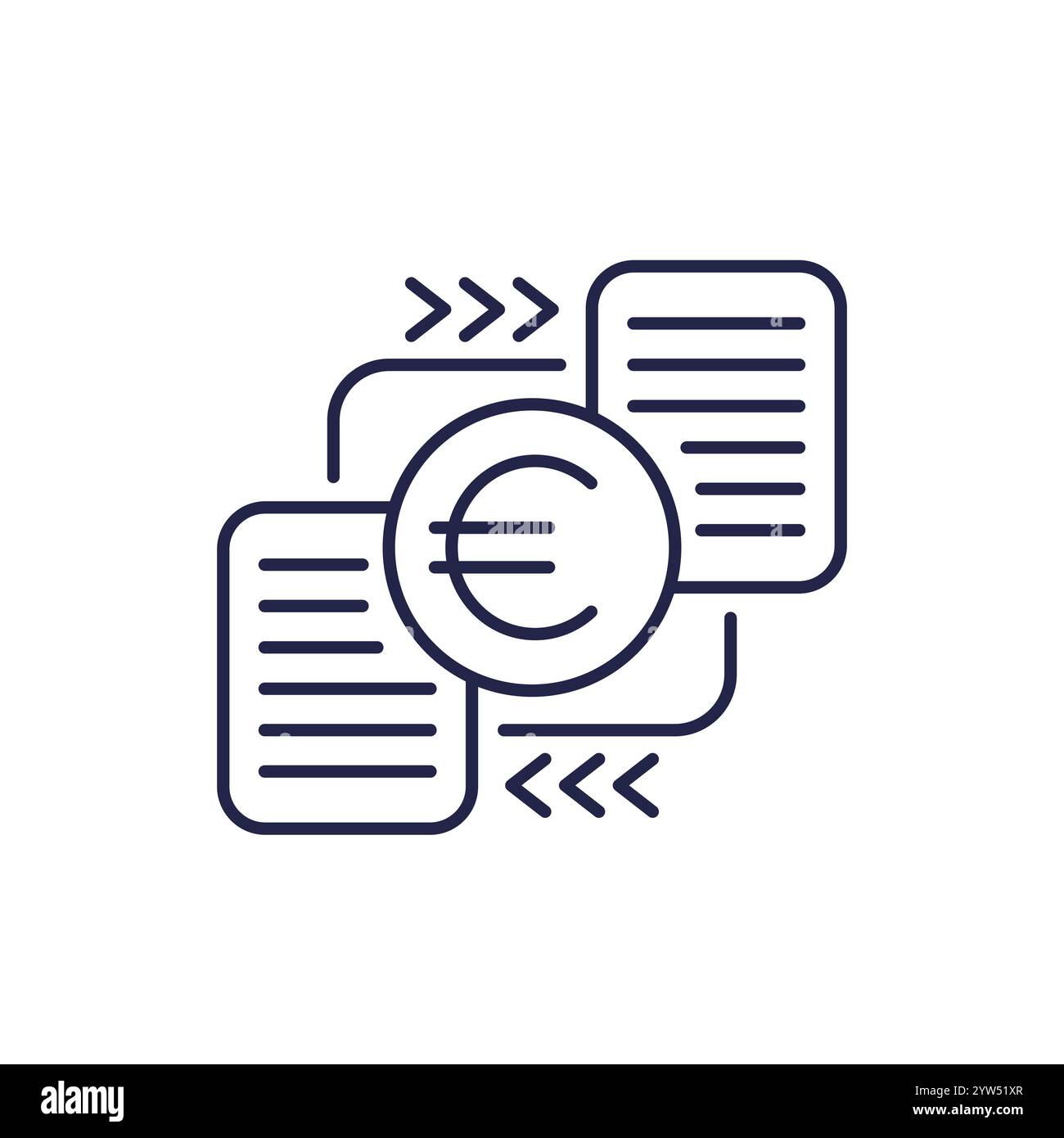 Bills and invoices line icon with euro Stock Vector Image & Art - Alamy