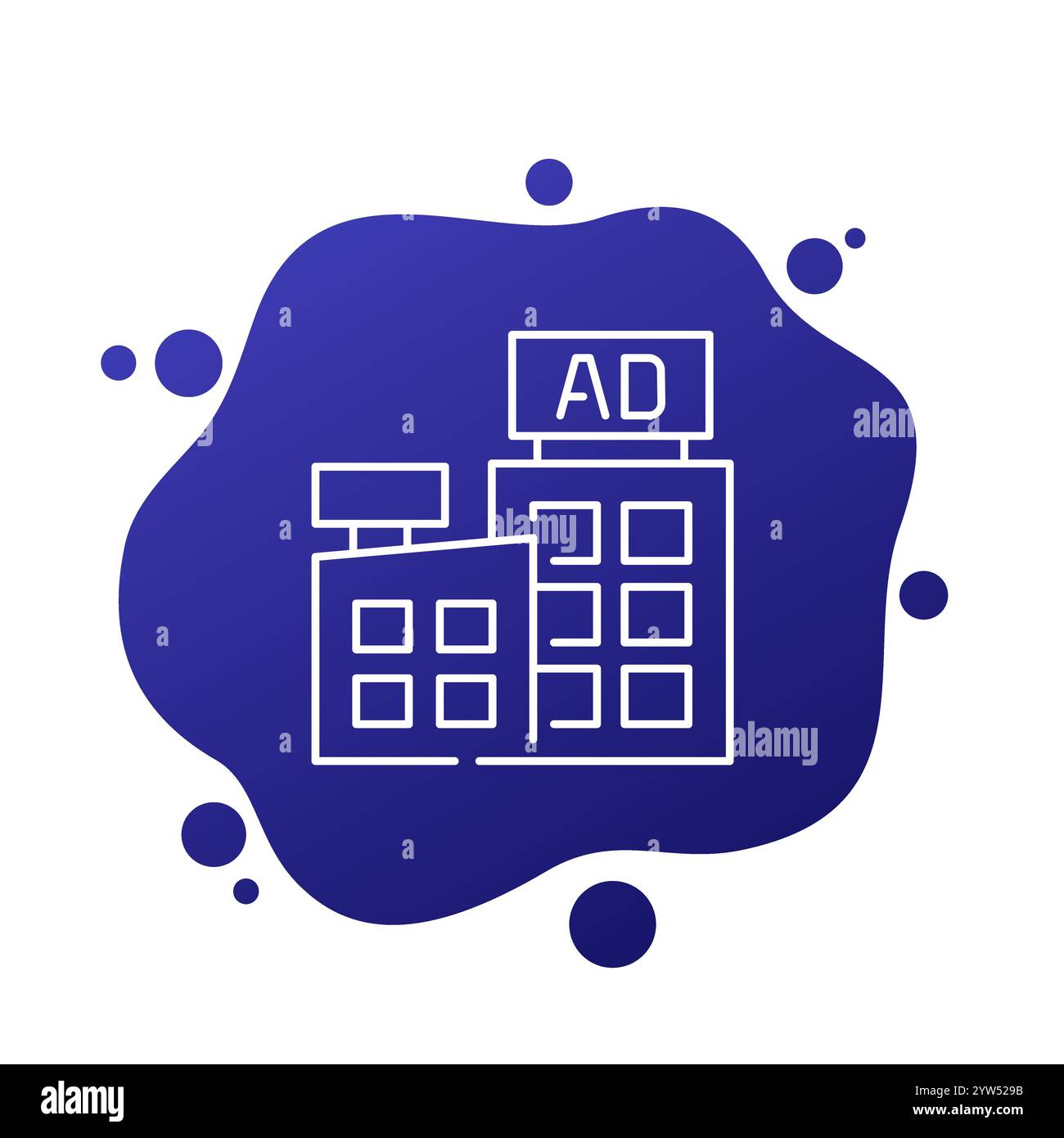Rooftop advertising banners icon in line design Stock Vector Image ...