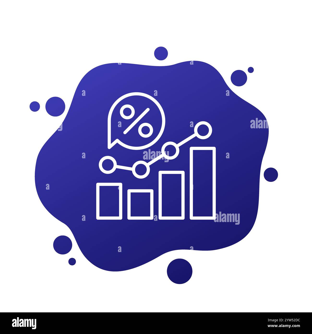 high interest rate line icon with a graph, vector Stock Vector Image ...
