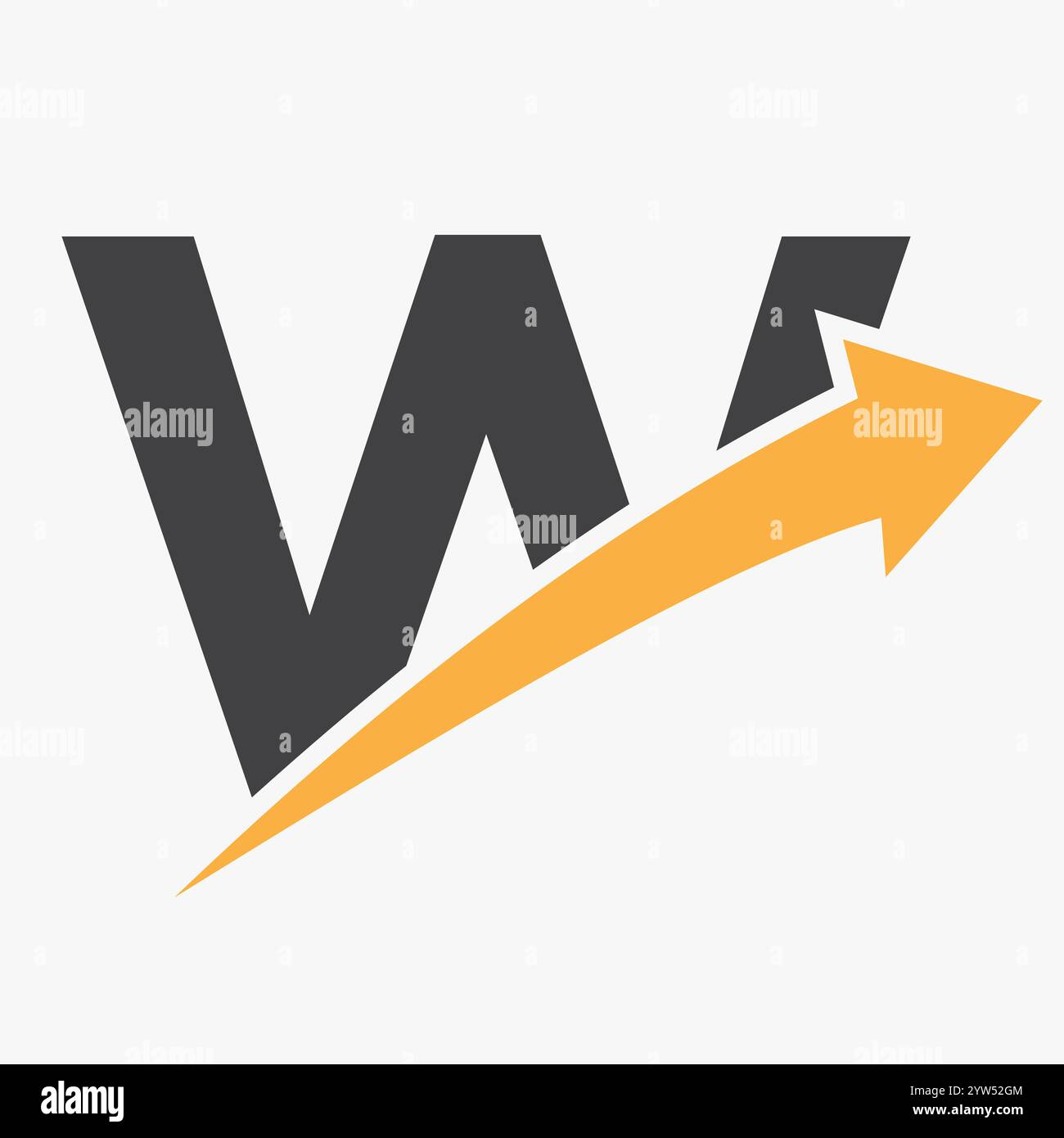 Initial Letter W Arrow Logo Concept For Financial Symbol and Economy ...