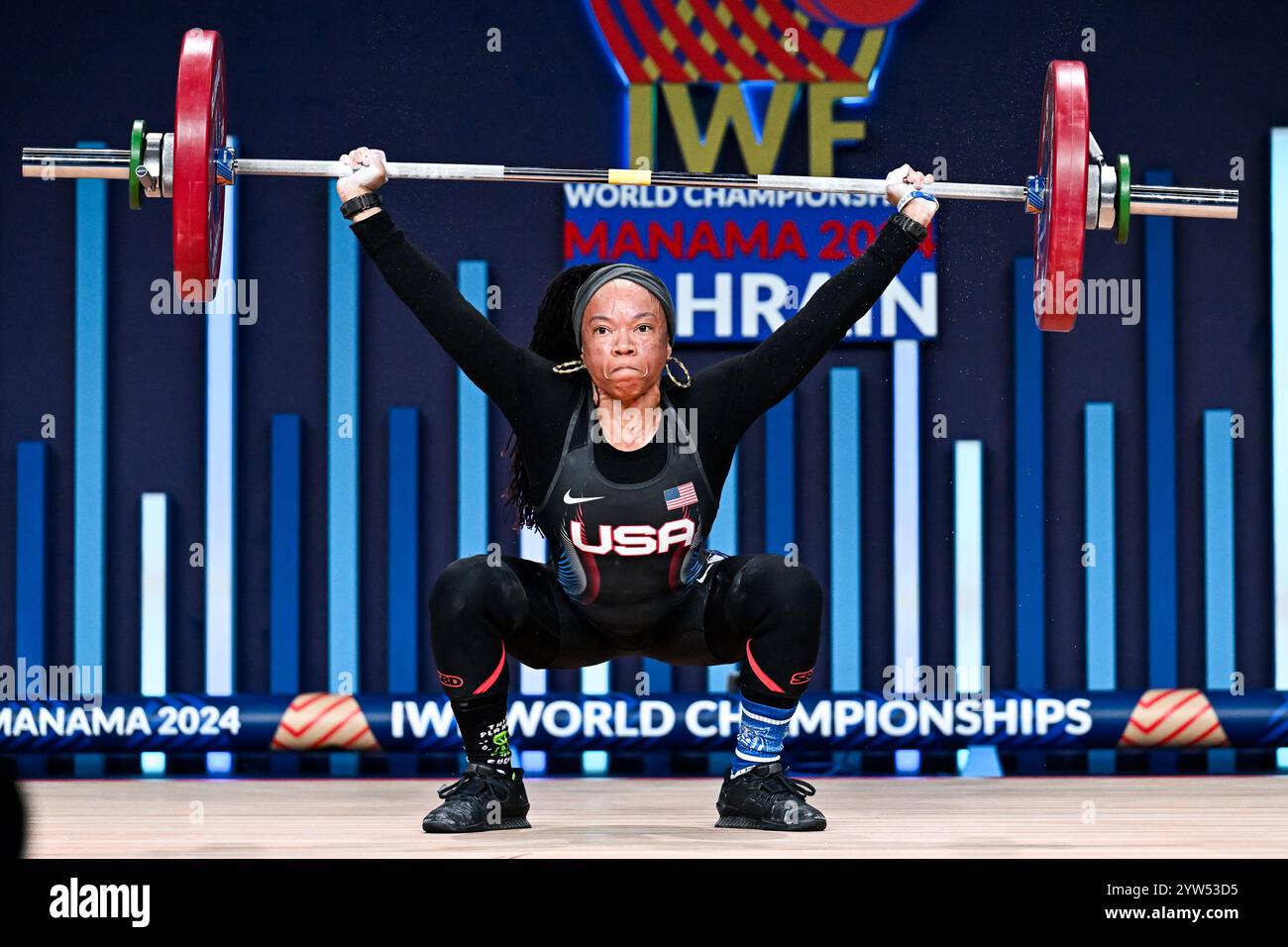 Cicely Jevon Kyle of United States of America competes in snatch, 45 kg ...