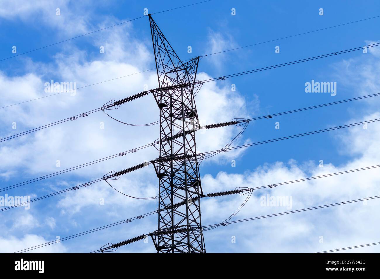Photograph of the top section of an electricity Transmission Tower ...