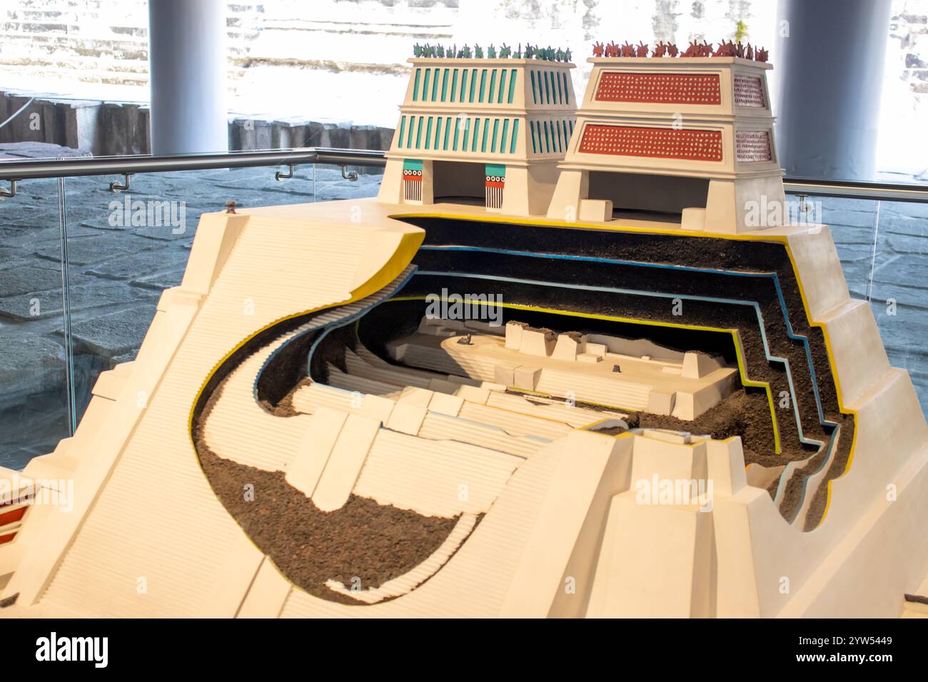 Mexico City, Mexico November 12, 2024: Model of the Templo Mayor, the ...