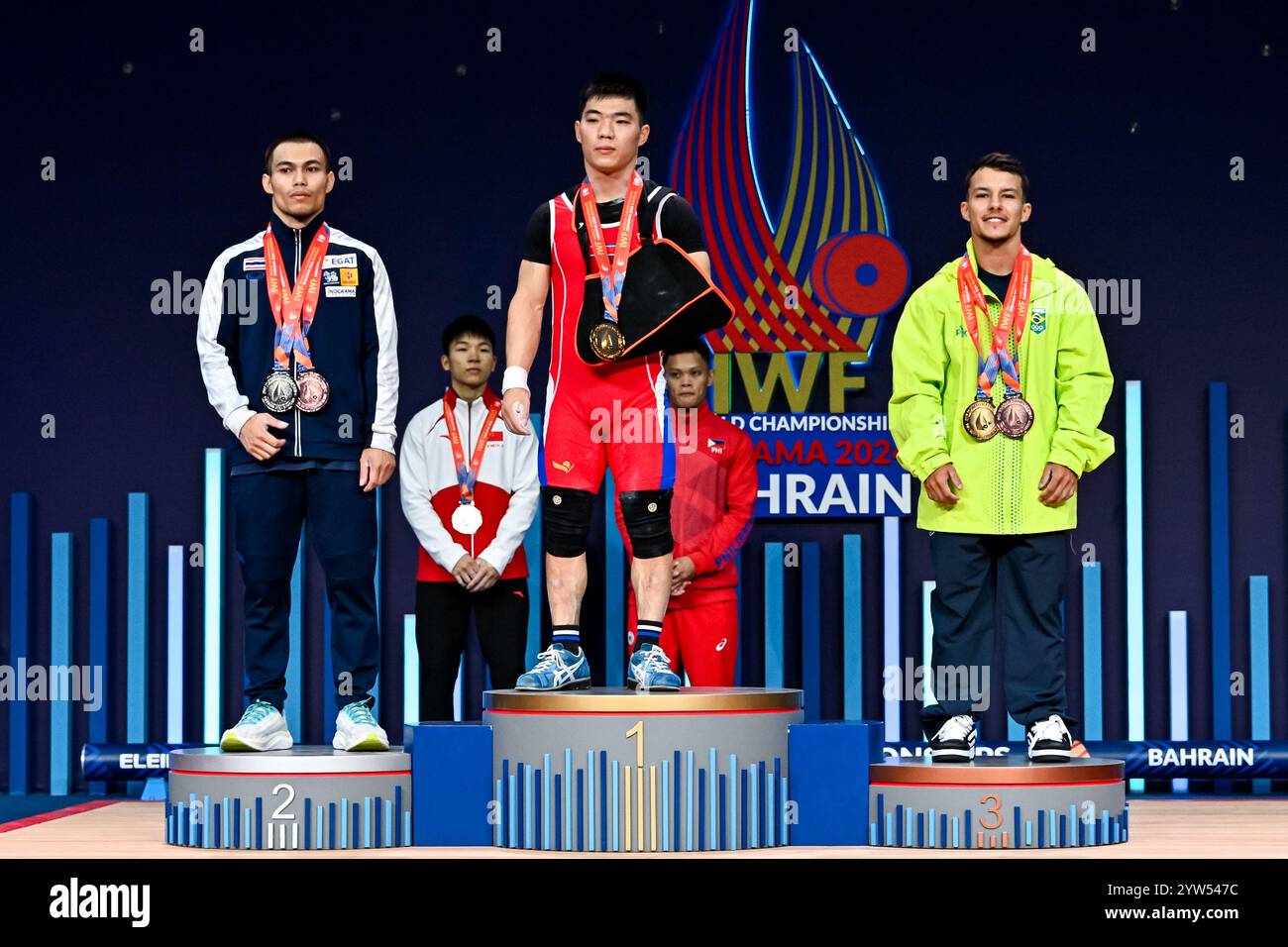 Natthawat Chimchuen of Thailand, silver, Un Chol Pang of Chinese Taipei ...