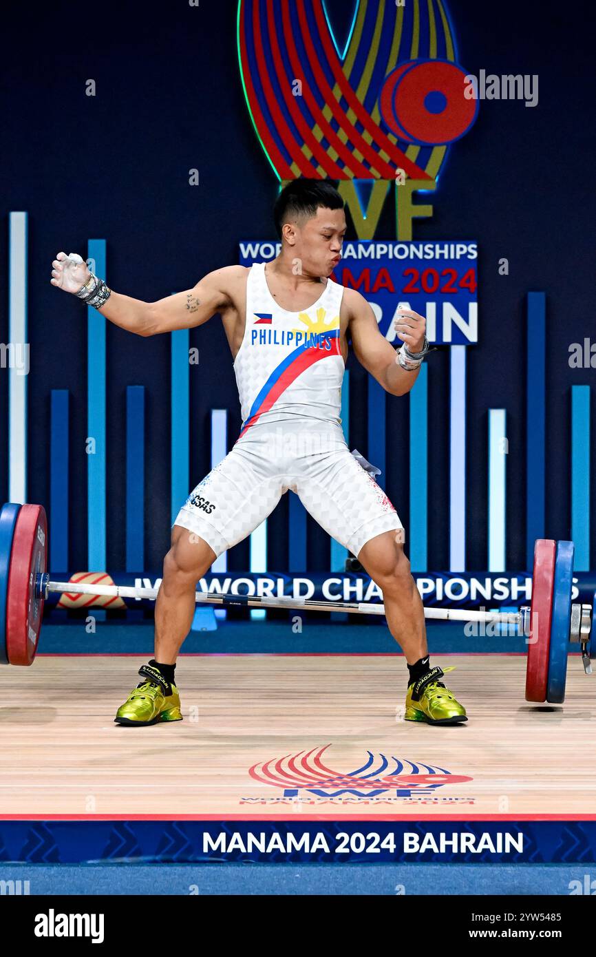 Fernando Jr Agad of Philippine competes in snatch, in the 55 kg men ...