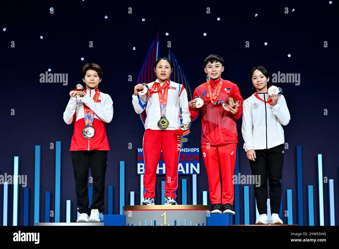 Linxiang Xiang of China, Song Gum Ri of North Korea, Rosegie Ramos of ...