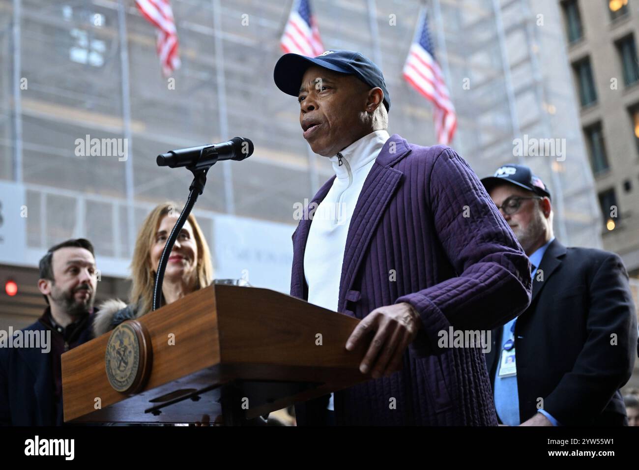 Photo by: NDZ/STAR MAX/IPx 2024 12/8/24 Mayor Eric Adams speaks during a celebration for the ...