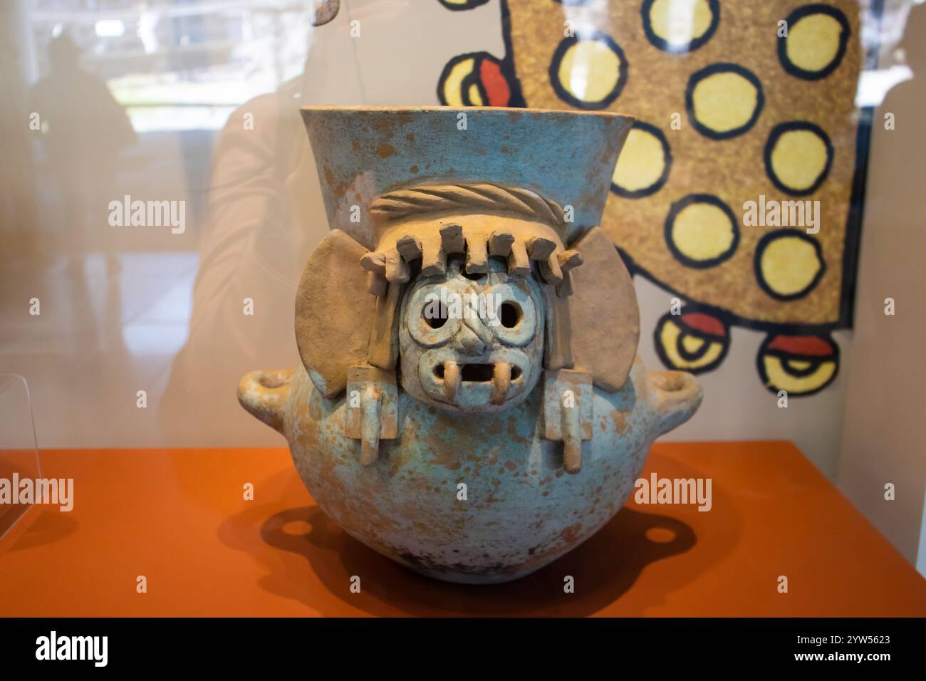Mexico City, Mexico November 12, 2024: Aztec ceramic pot representing ...