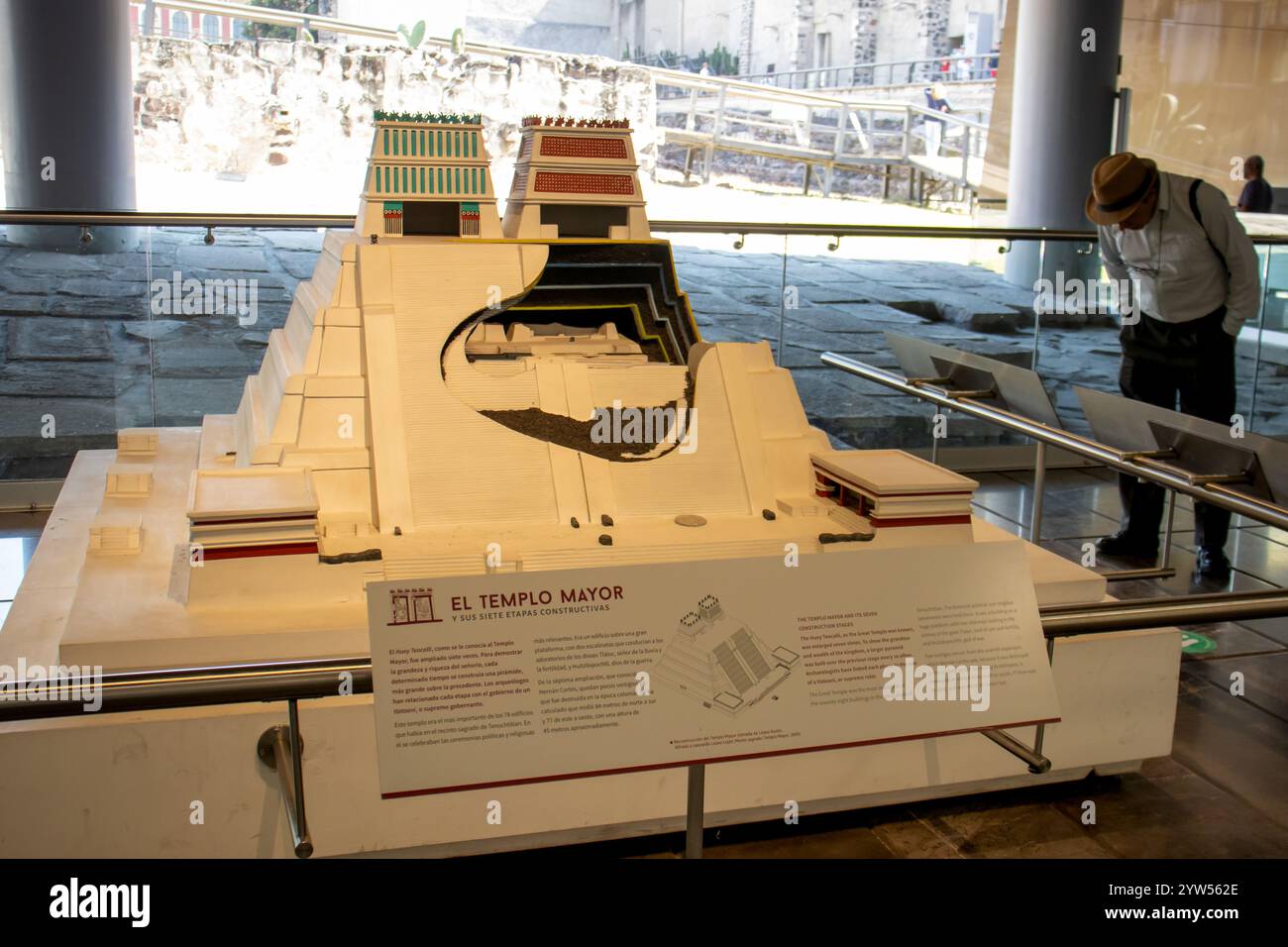 Mexico City, Mexico November 12, 2024: Model of the Templo Mayor, the ...