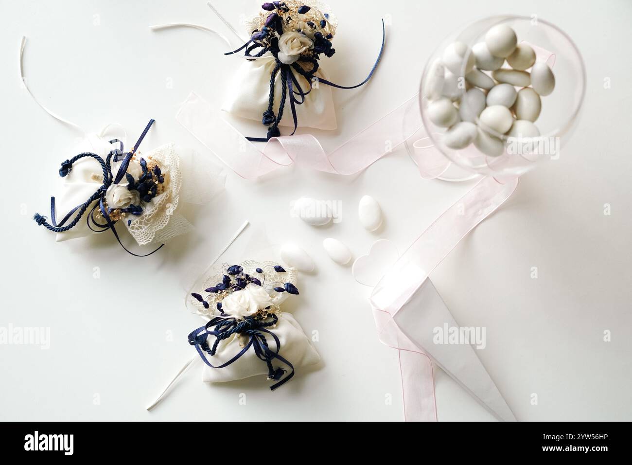 Italian confetti candy (italian sugared almonds) and bomboniere ...