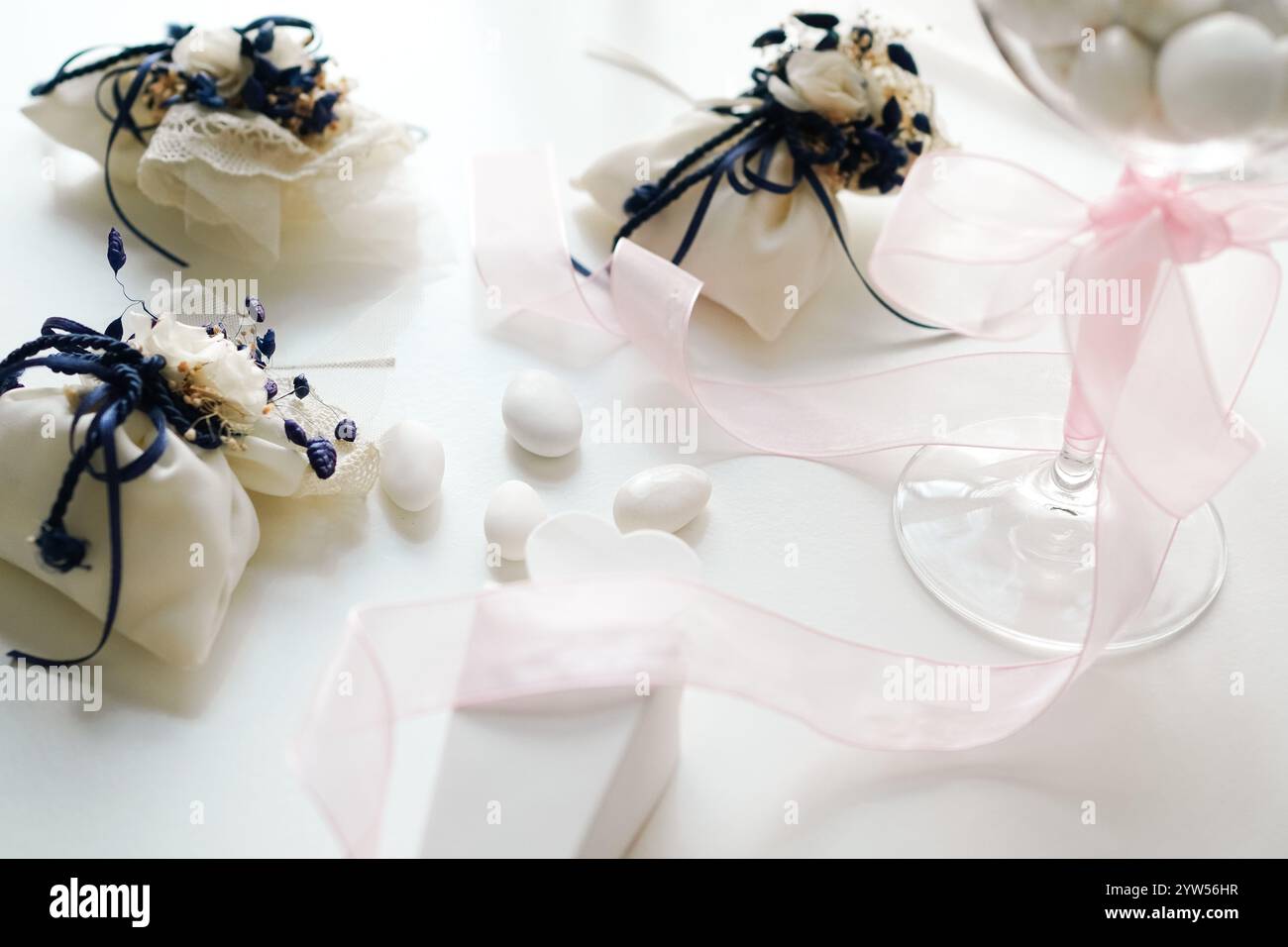 Italian confetti candy (italian sugared almonds) and bomboniere ...