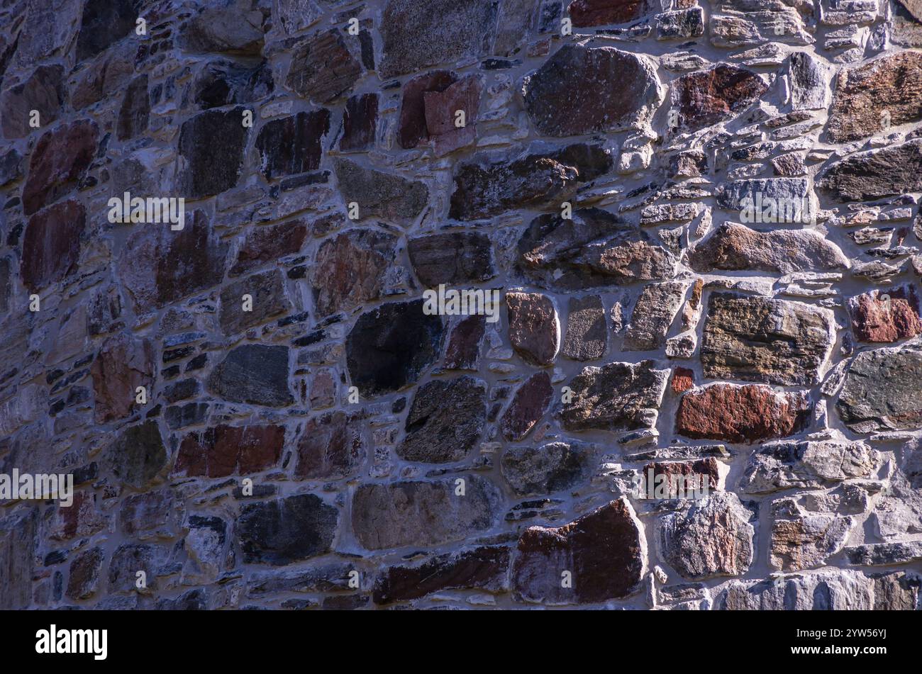 Medieval wall structure in the ruins of Bohus Fortress in Kungälv in ...