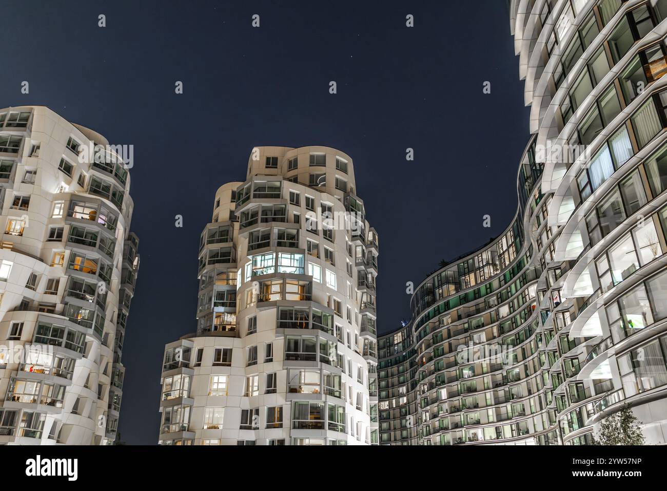 Curved Architecture Apartment Buildings. Futuristic Architecture at ...