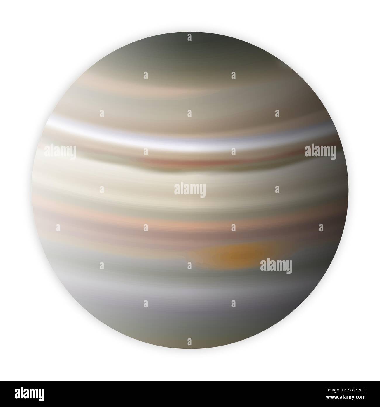 Realistic Planet Jupiter Isolated on White Background Illustration ...