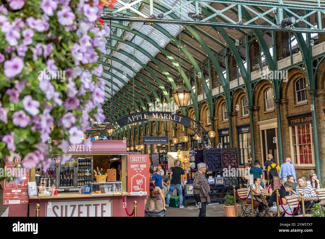 London, UK- September 19, 2024: Bustling Covent Garden Apple Market in ...