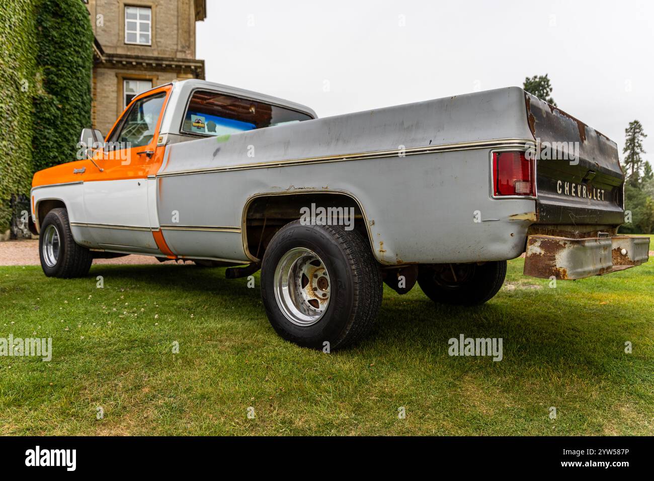 Bristol, UK- August 11, 2024: Rear side of Vintage 1970s Chevrolet ...