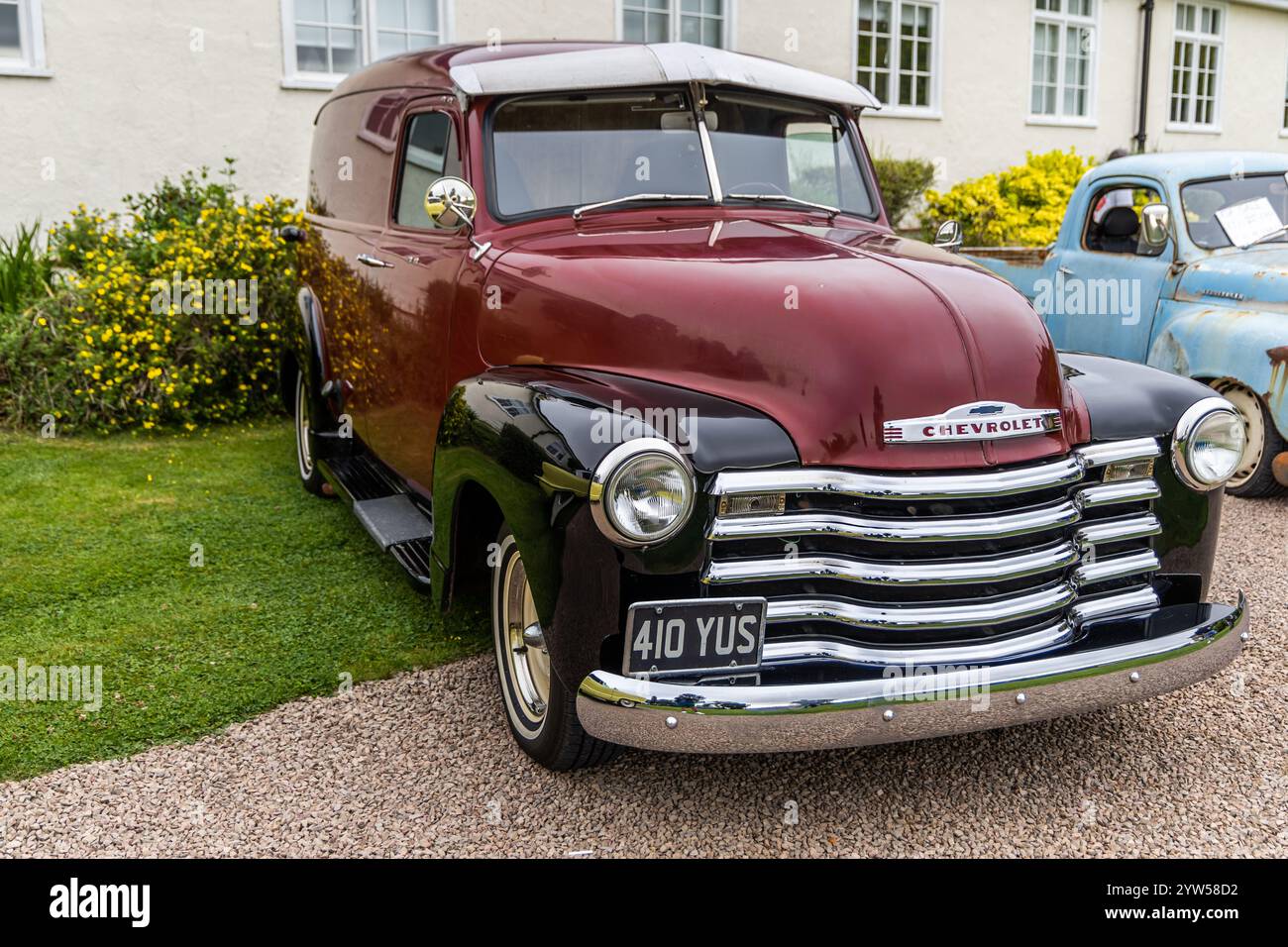 Bristol, UK- August 11, 2024: Red Burgundy 1954 Chevrolet 3100 Panel ...