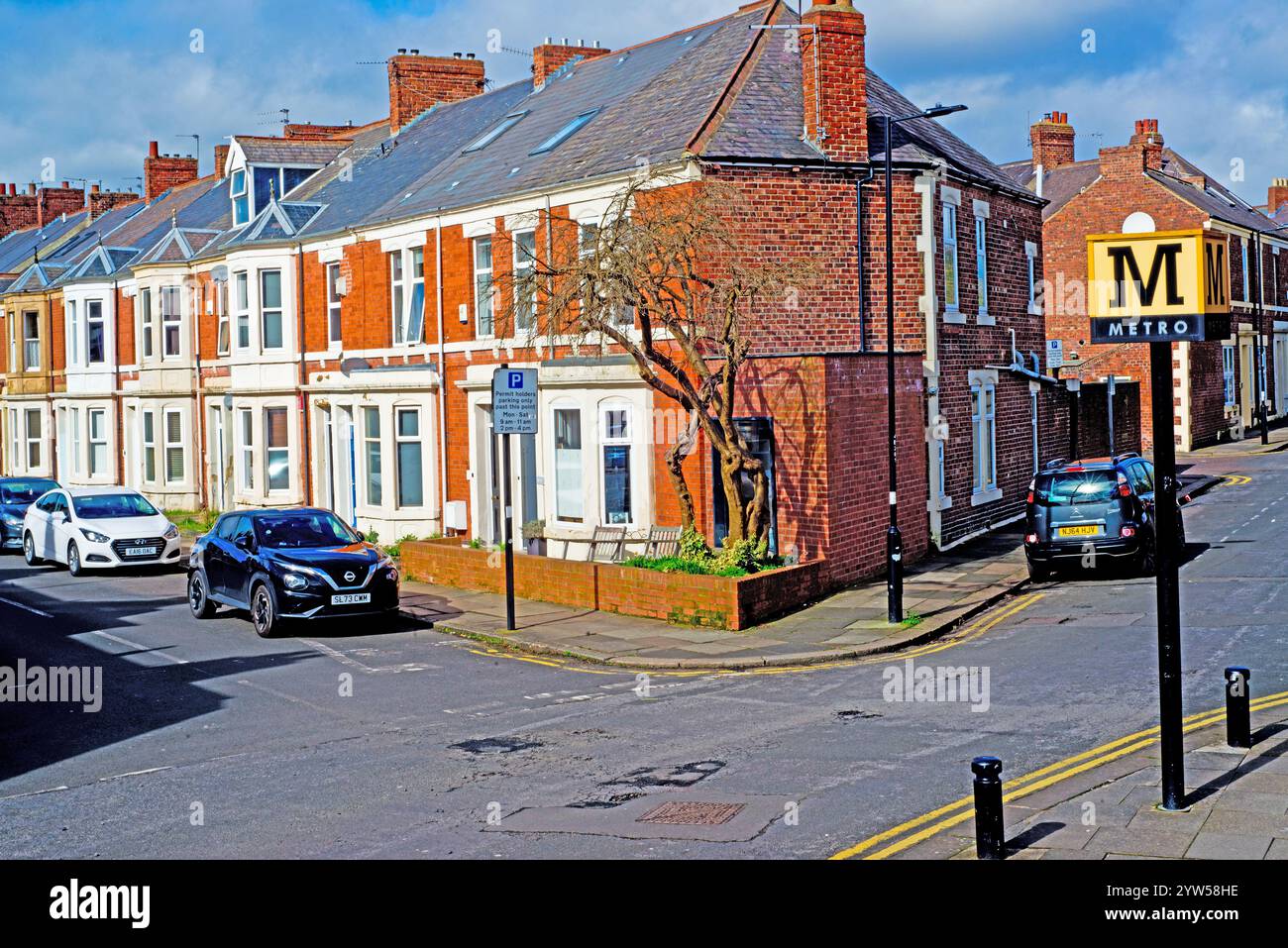 Exit from West Jesmond Railway Station, Tyneside, England Stock Photo ...