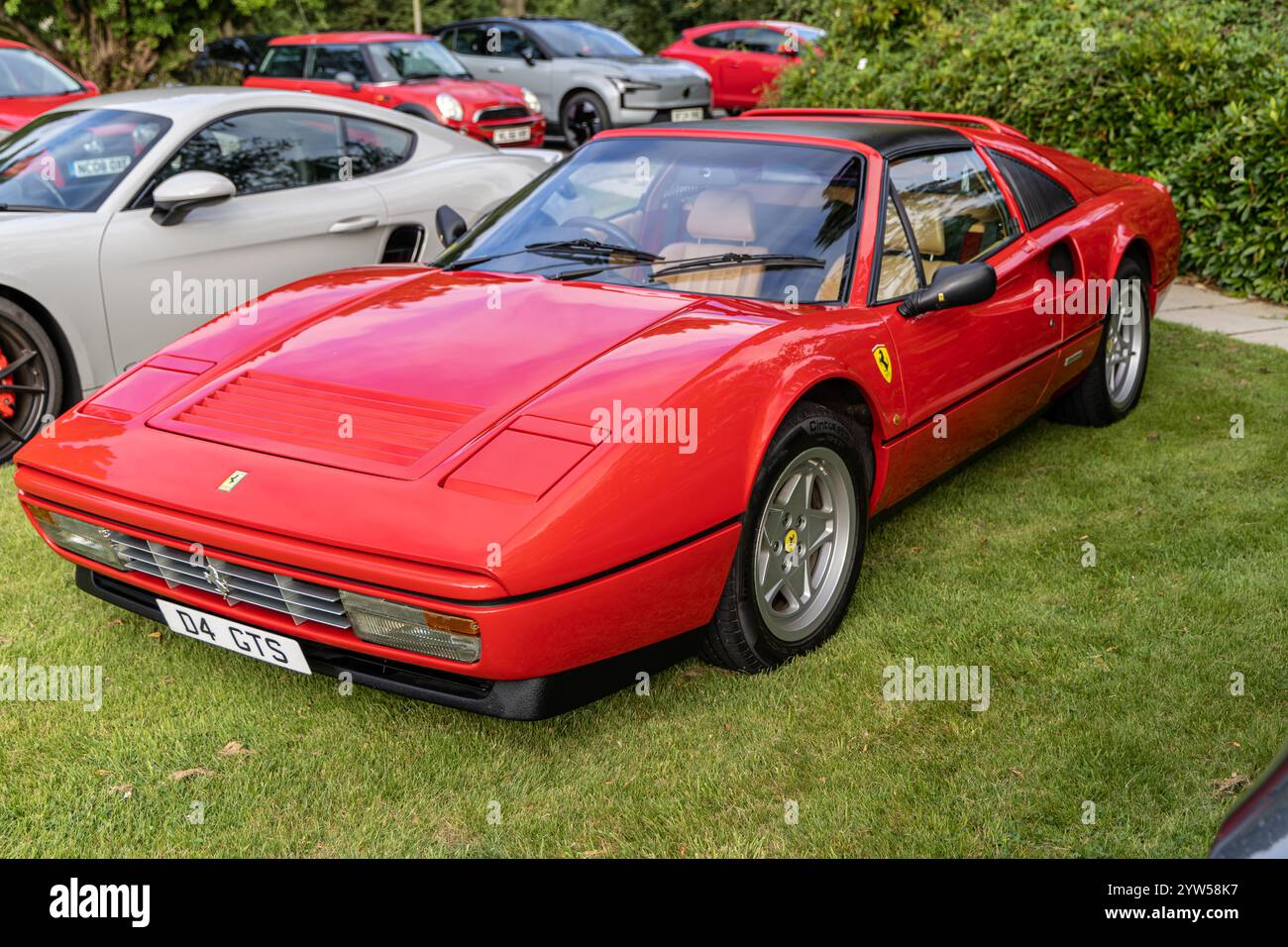 Bristol, UK- August 11, 2024: Front side view of Red FERRARI 328 GTS ...
