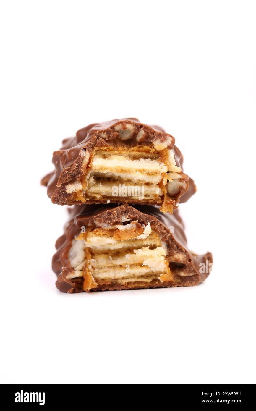 Break bar chocolate on a white background Stock Photo - Alamy