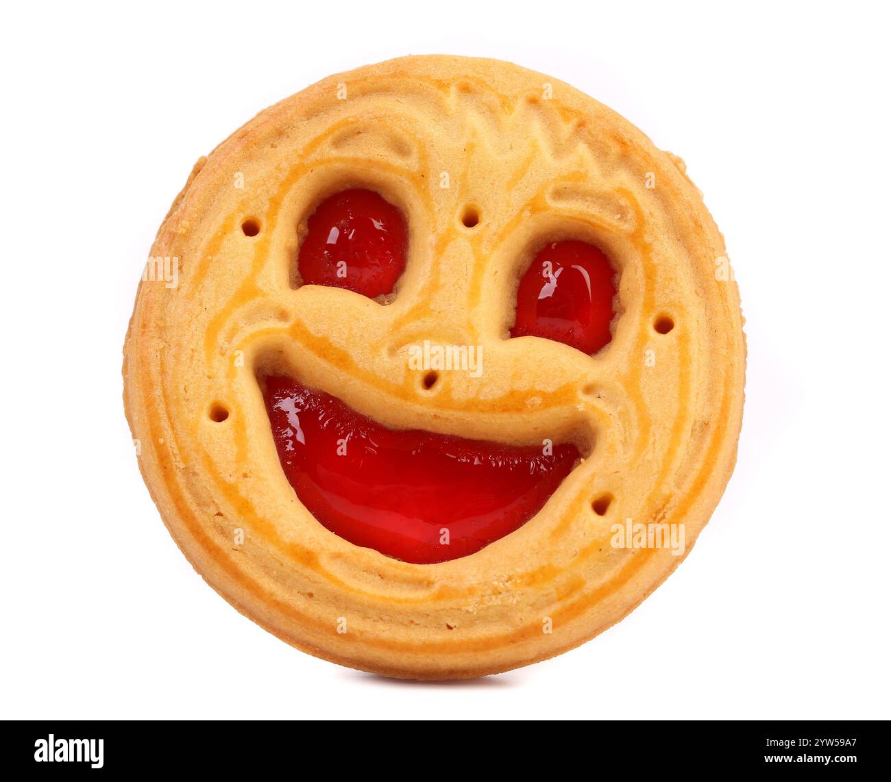 Smiley biscuit on a white background. Close up Stock Photo - Alamy