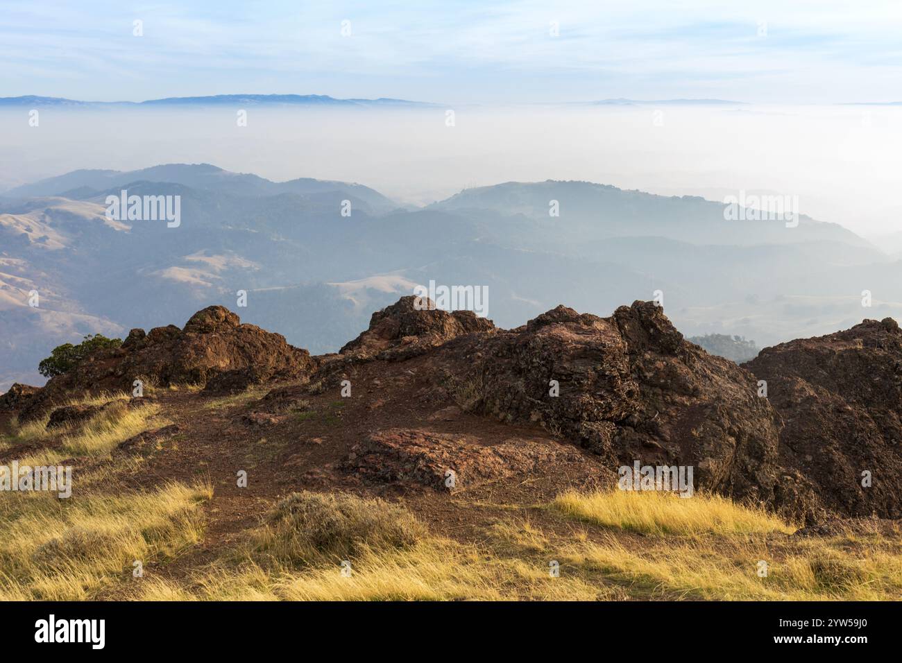 Misty Views from Bald Ridge at Mt Diablo, Contra Costa Costa County ...