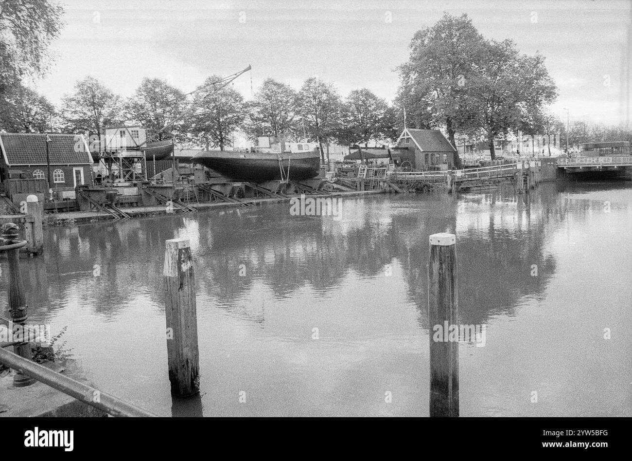 Old Harbour. View on Historical Shipyard and Olad Harbour at Rotterdam ...