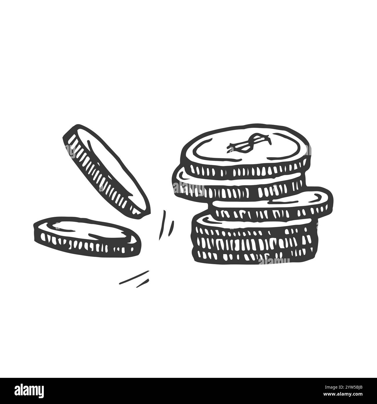 coins doodle icon, vector color Stock Vector Image & Art - Alamy