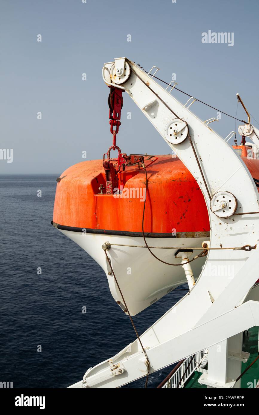 Lifeboat of passenger ferry Stock Photo - Alamy