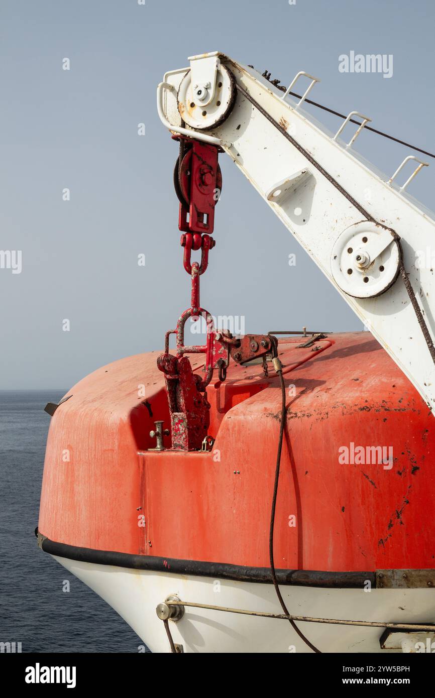 Lifeboat of passenger ferry Stock Photo - Alamy