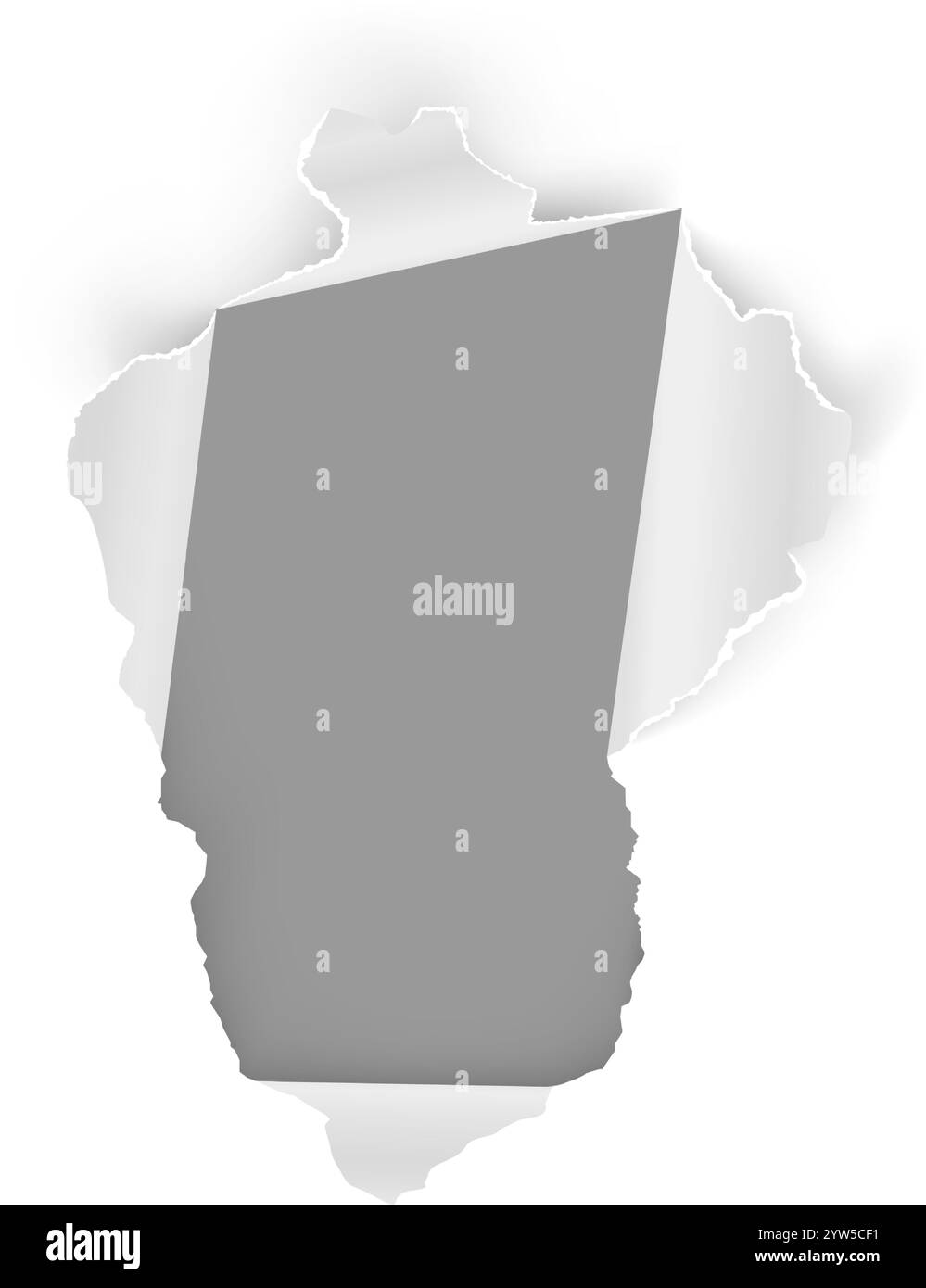 White sheet of paper featuring torn edges creates an irregular shaped ...