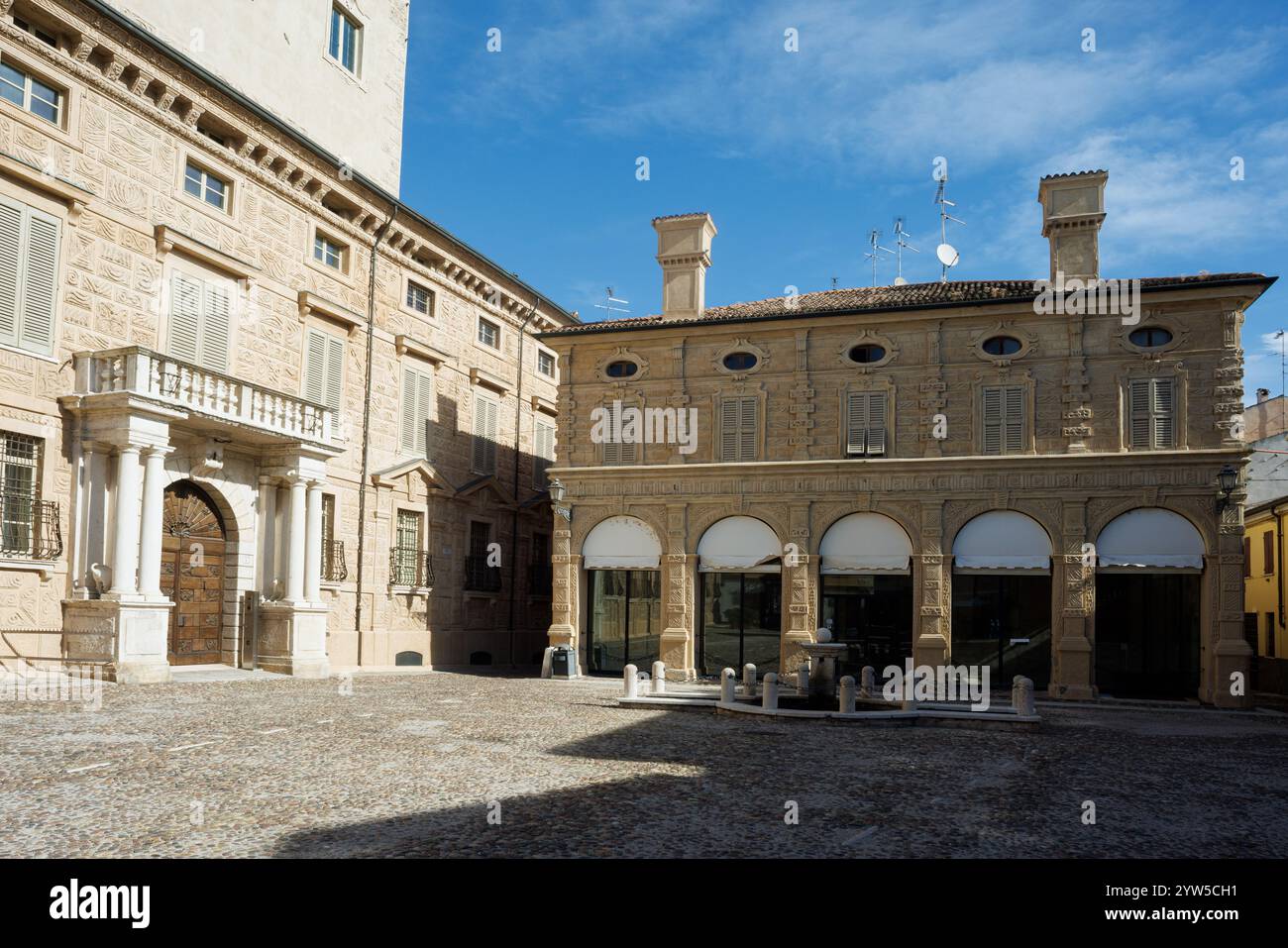Piazza Matilde di Canossa in Mantua, featuring the historic church and ...