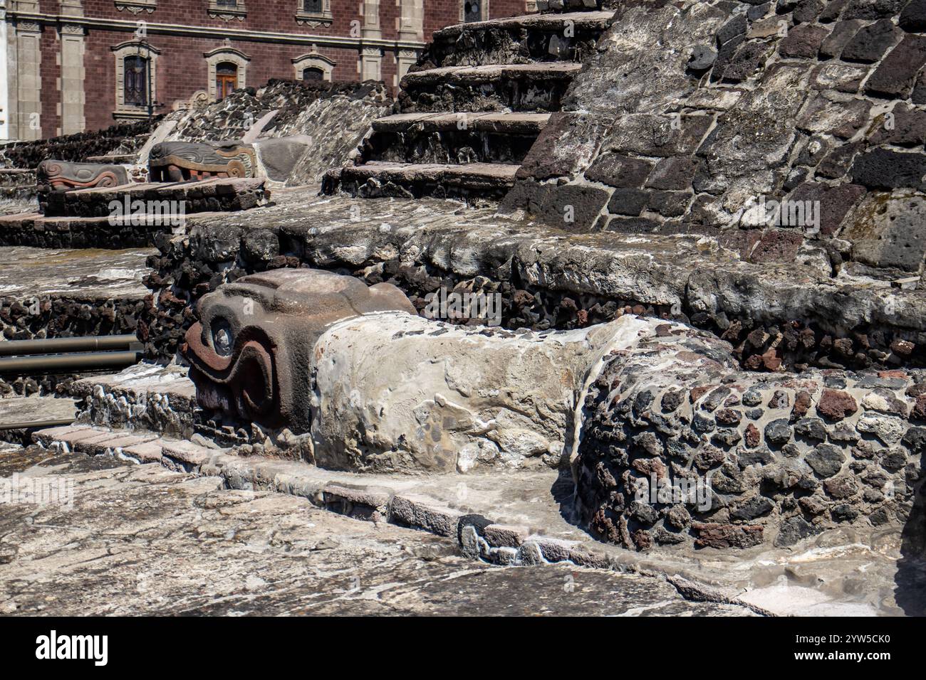 Mexico City, Mexico November 12, 2024: Snake sculpture. View of the ...