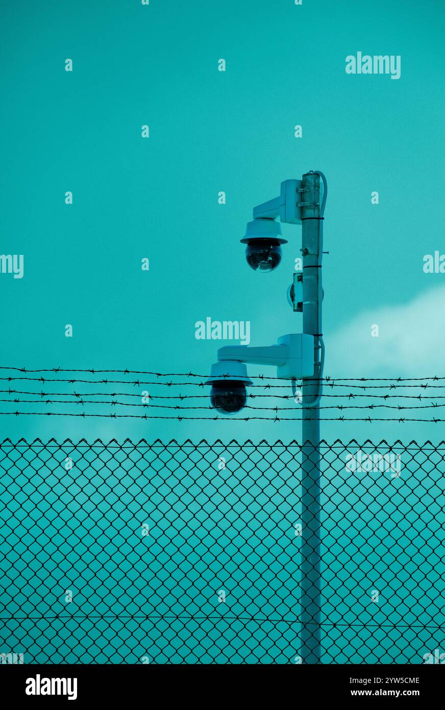 Security camera cameras barbed wire fence hi-res stock photography and ...