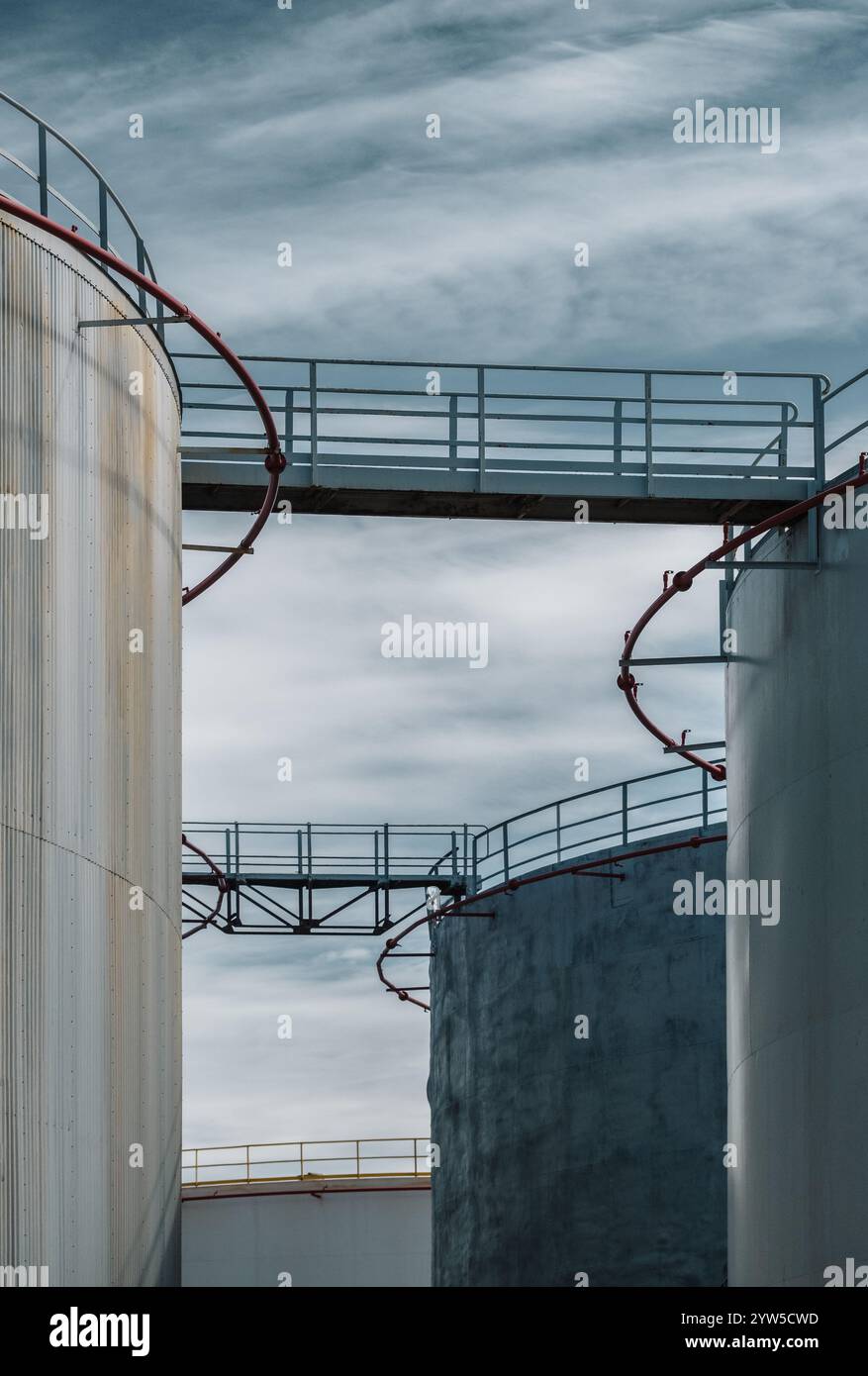 Fuel storage tanks at refinery Stock Photo - Alamy