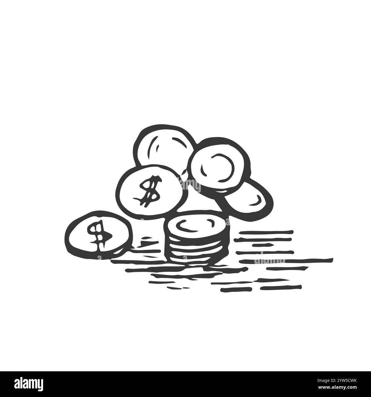 Hand coins isolated Black and White Stock Photos & Images - Alamy