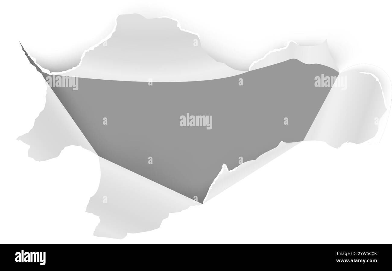 Torn sheet of white paper creating a striking ripped effect, revealing ...