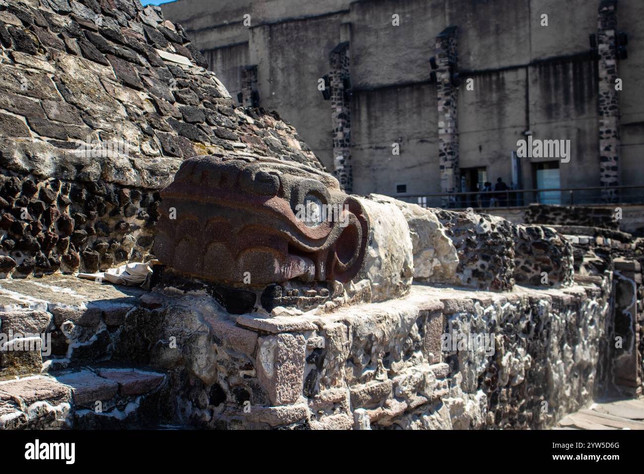 Mexico City, Mexico November 12, 2024: Snake sculpture. View of the ...