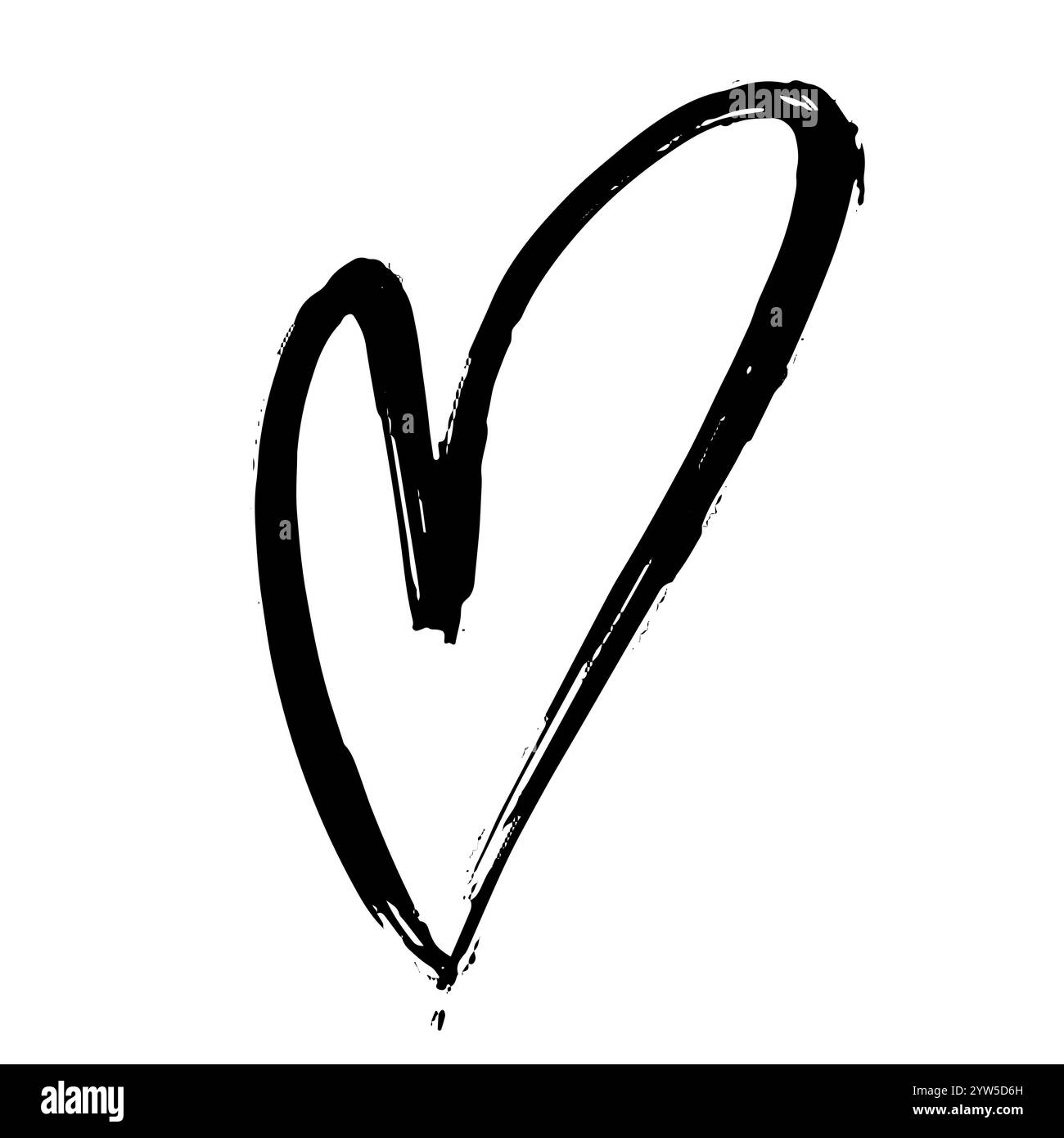 Hand Drawn Brush Heart Illustration Stock Vector Image & Art - Alamy