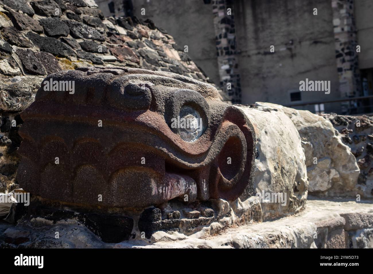 Mexico City, Mexico November 12, 2024: Snake sculpture. View of the ...