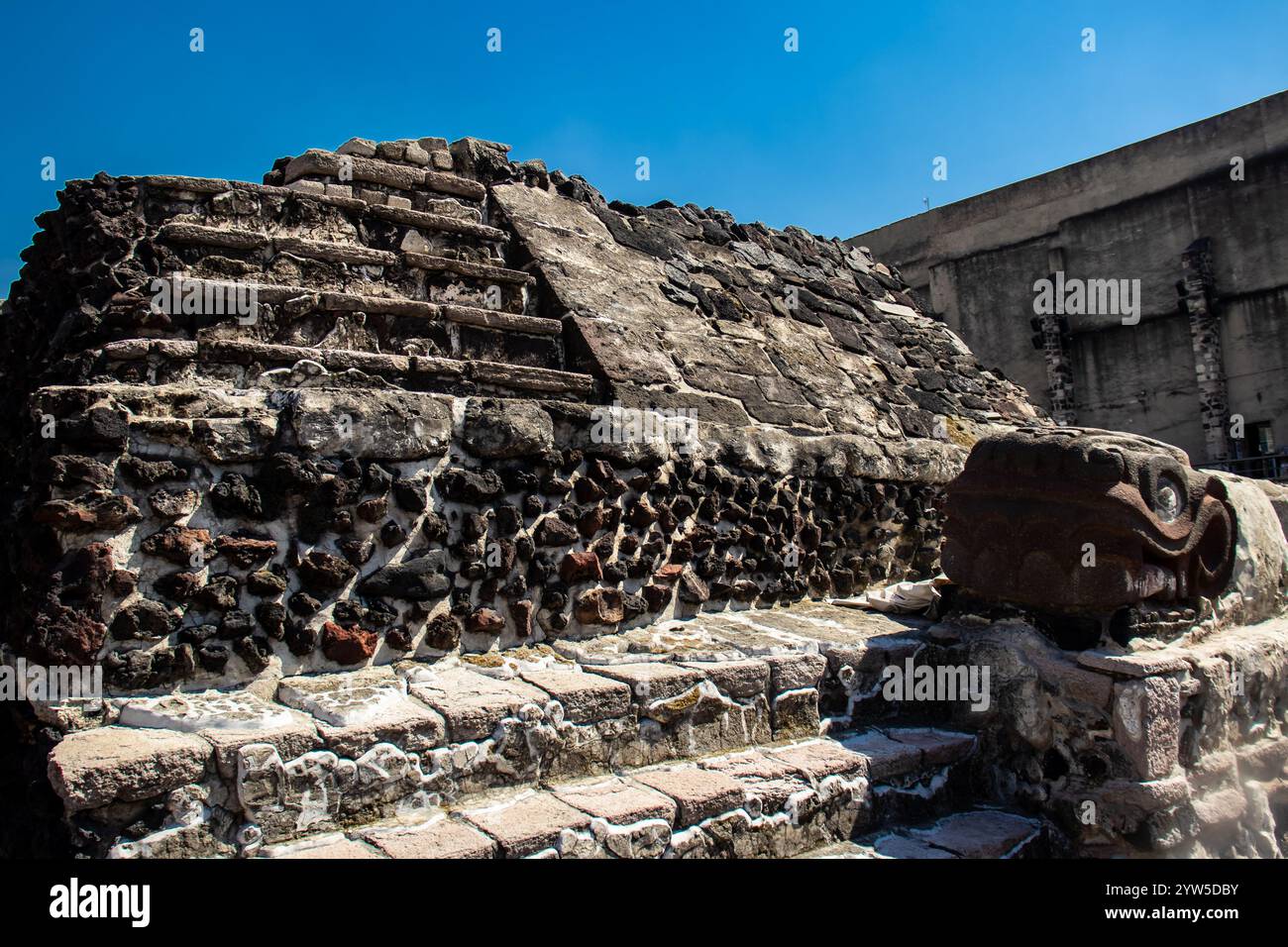 Mexico City, Mexico November 12, 2024: Snake sculpture. View of the ...