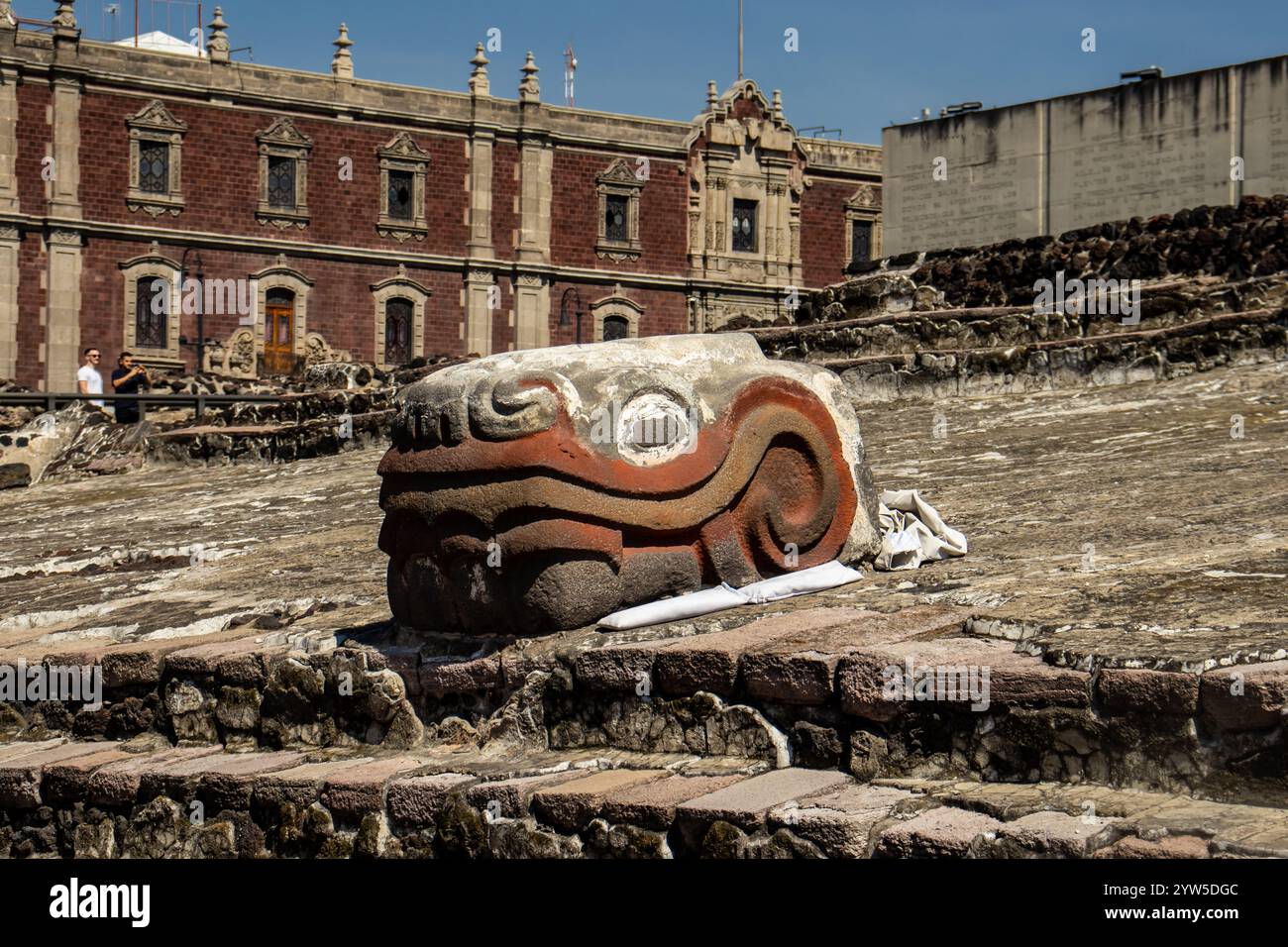 Mexico City, Mexico November 12, 2024: Snake sculpture. View of the ...