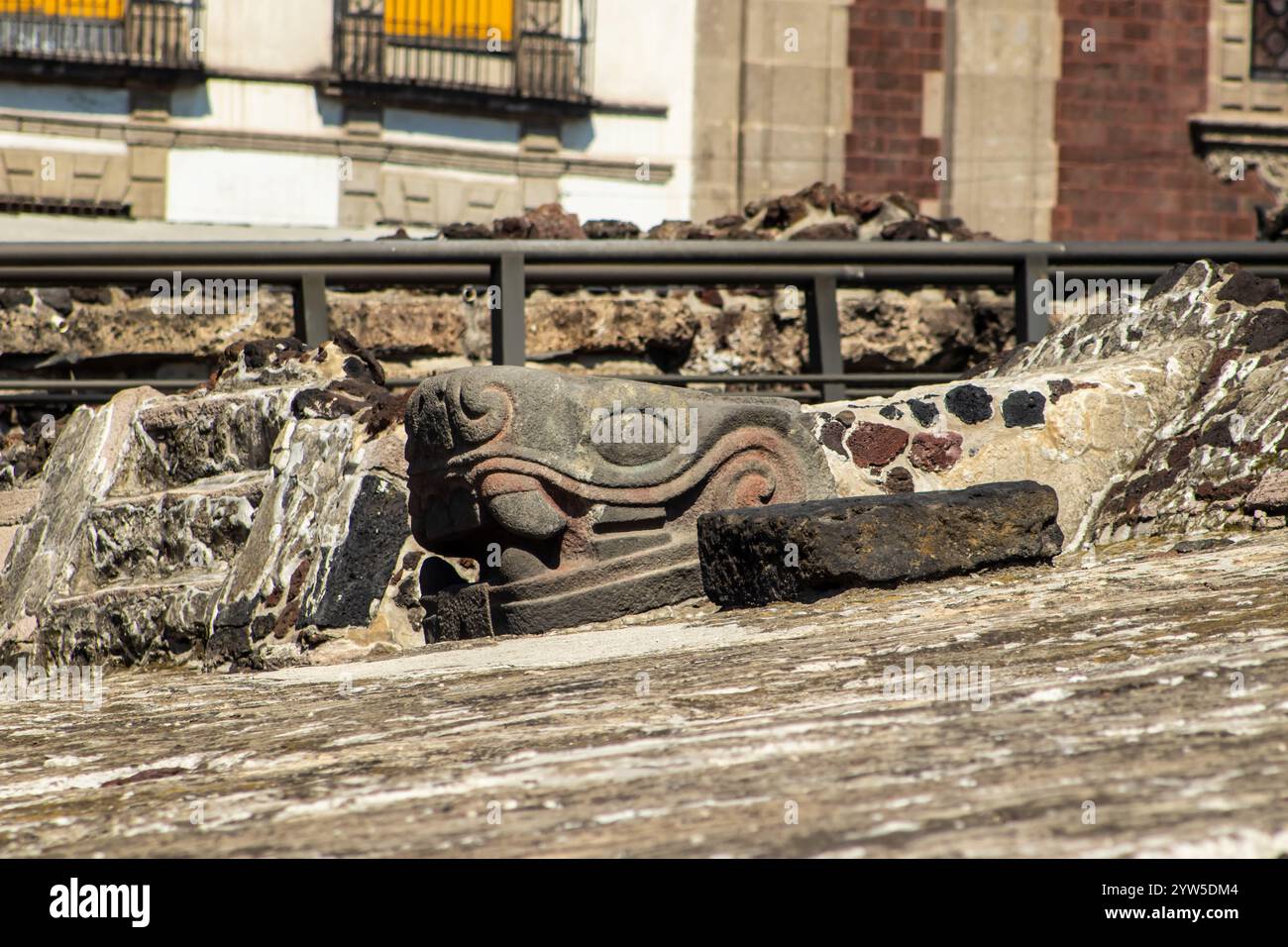 Mexico City, Mexico November 12, 2024: Snake sculpture. View of the ...