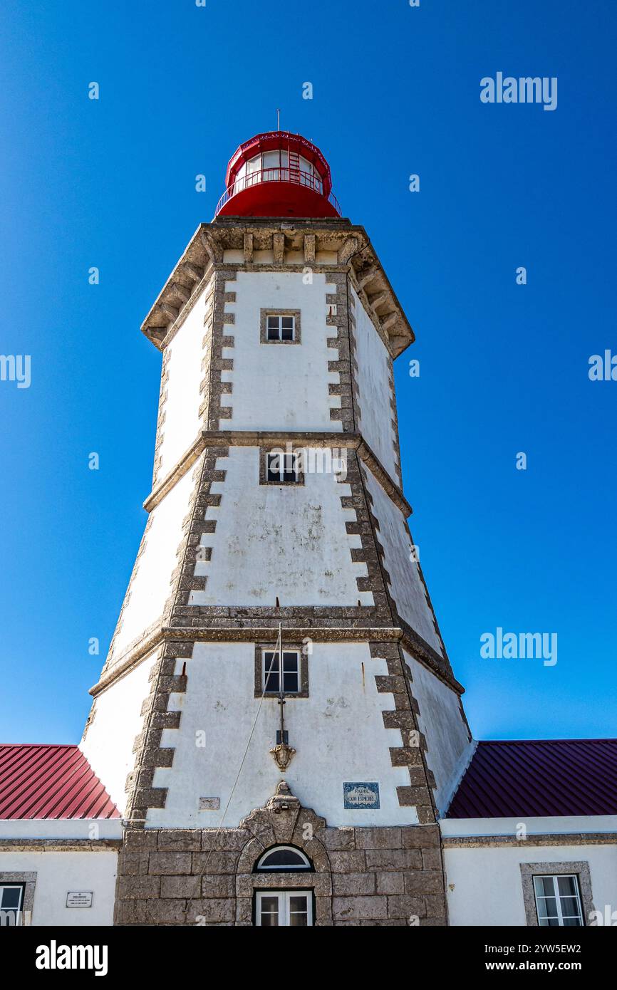 Cape Espichel Lighthouse, Farol do Cabo Espichel in Portugal is a coastal lighthouse located in ...