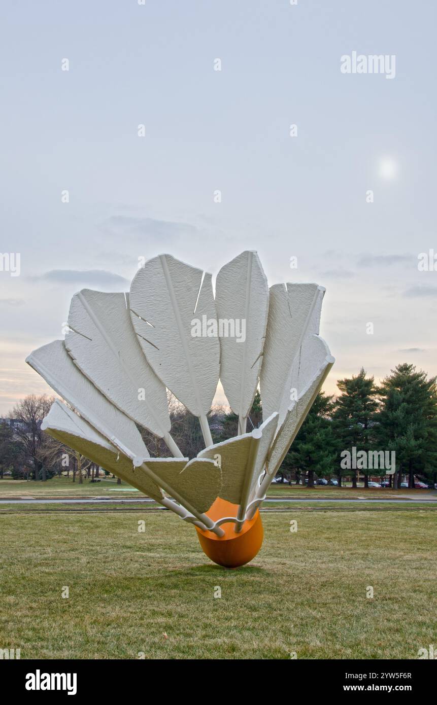 One of four giant shuttlecocks on the grounds of the Nelson Adkins ...