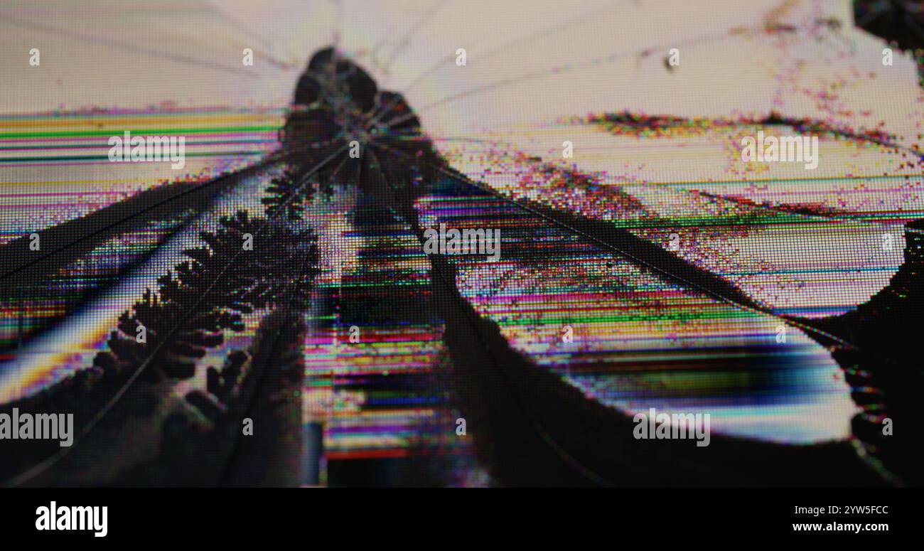 Broken pixel. Monitor defect. Changing flickering defocused flare on ...