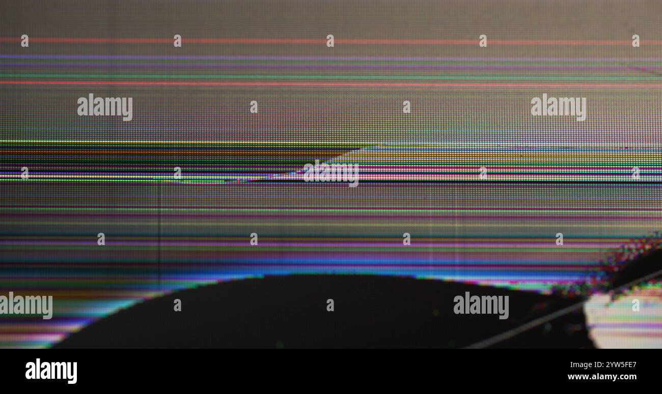 Analog static. Blurred texture. Overlay crack in glass digital surface ...