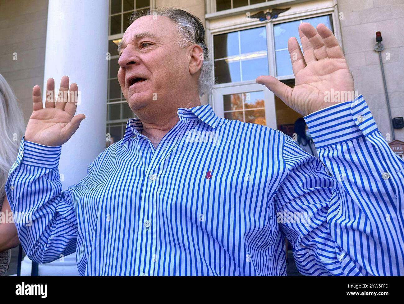 FILE - Richard Schiffer Jr. greets supporters on the steps outside ...